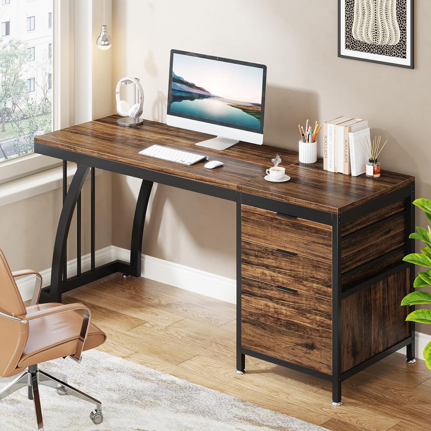 Tribesigns Computer Desk with 3 Drawers – McVea Emporium